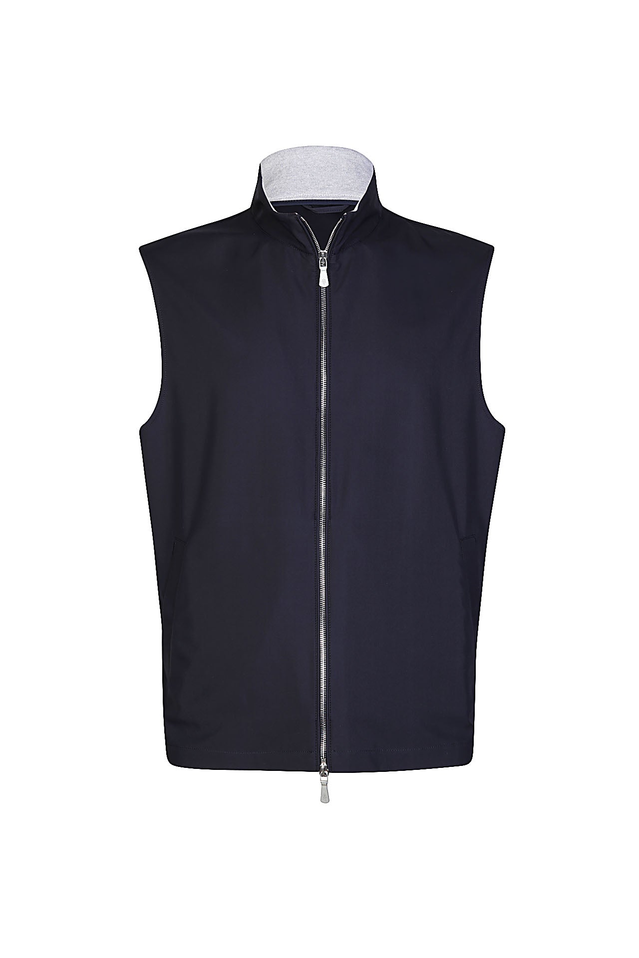 FULL ZIP VEST WITH STANDING NECK – Eleventy Milano USA